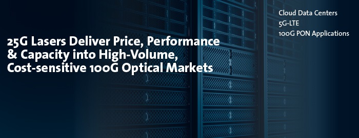 MACOM Introduces 25Gbps Laser Family for Data Center and FTTH Applications