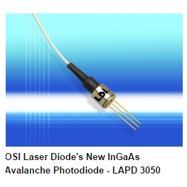 OSI Laser Launches InGaAs Avalanche Photodiode for Light Level Detection